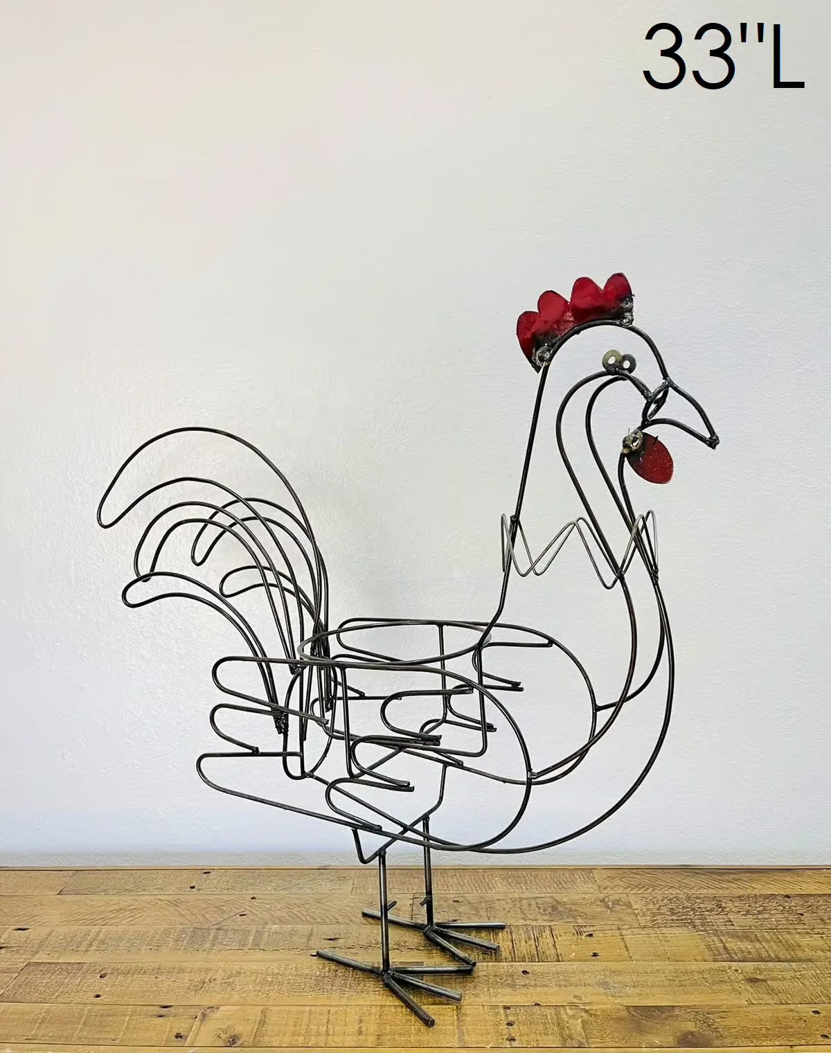 Wire Rooster Planter – Durbin Farms Market